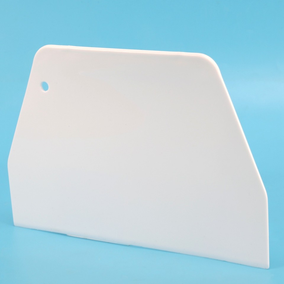 19 cm x 12.5cm Flat White Plastic Cake Decorator Dough Pastry Scraper ...