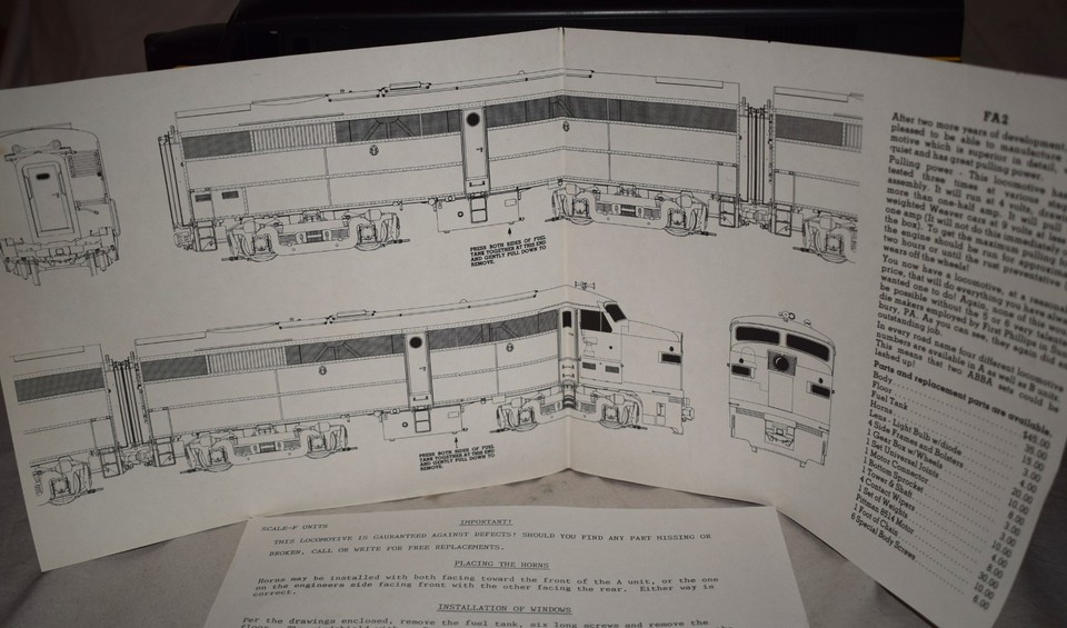 Weaver FA-2 Diesel Locomotive A Unit Western Maryland WM #304 O Gauge 2 ...