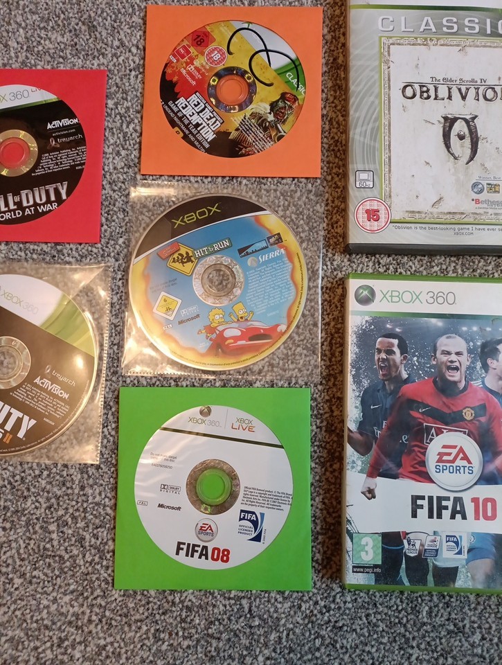 Lot of 7 XBOX 360 Games- Some discs only-Call of Duty World at War ...