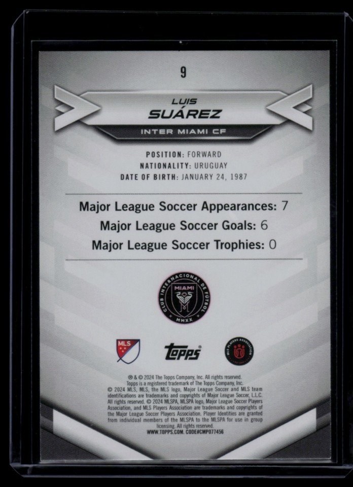 Luis Suarez 2024 Topps MLS Superstars Yellow Common #9 Inter Miami CF ...