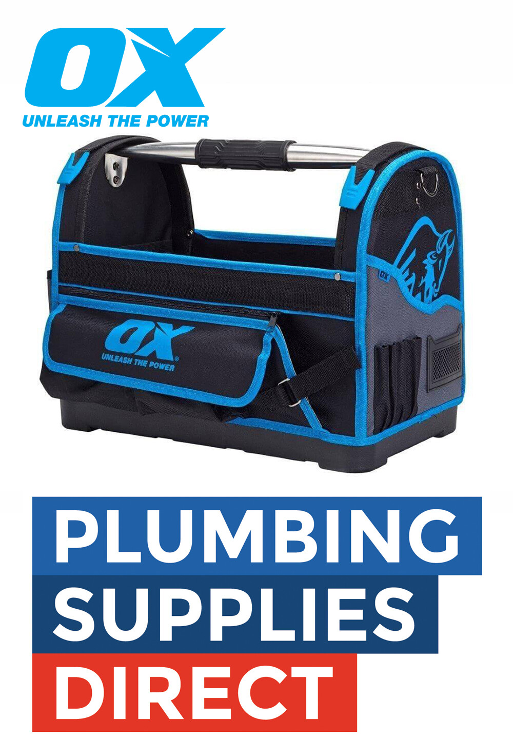 OX Tools OX-P262618 Pro Open Tool Bag 18" Heavy Duty Hard Base Tote ...