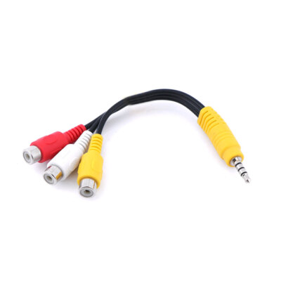 3.5mm AV Male to 3RCA Female M/F Audio Video Stereo Jack Adapter Cord ...