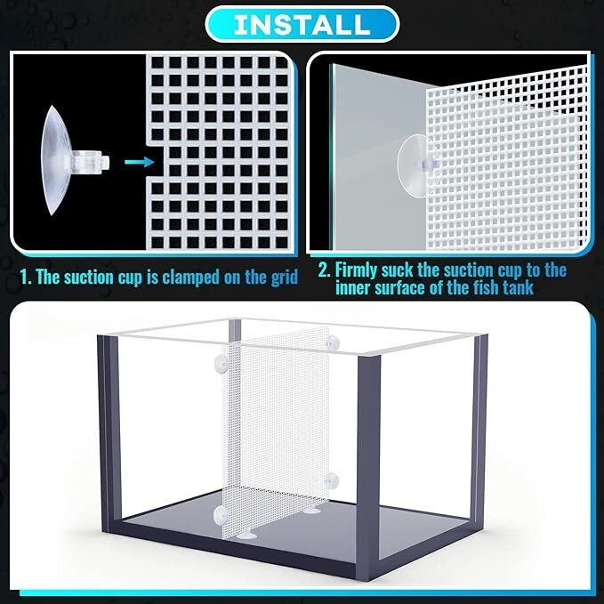 Aquarium Fish Tank Divider 4 Pcs Plastic Cuttable Grid Plate Fish Tank ...