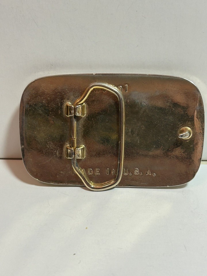 Vintage USA Made Painted Leather Race Muscle Cars Men’s Belt Buckle ...