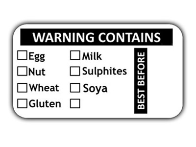 Food Allergy Labels Food Allergy Stickers Warning Labels Allergen ...