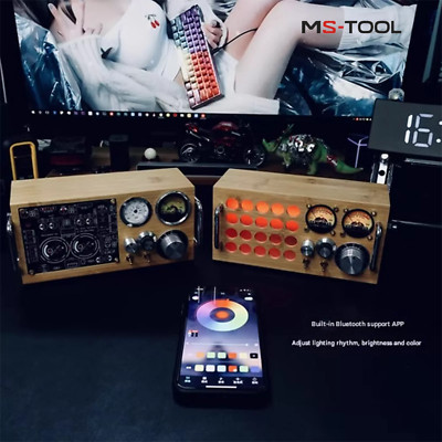 Retro VU Meter Music Spectrum MIC Pick up Light Audio Indicator Desktop ...