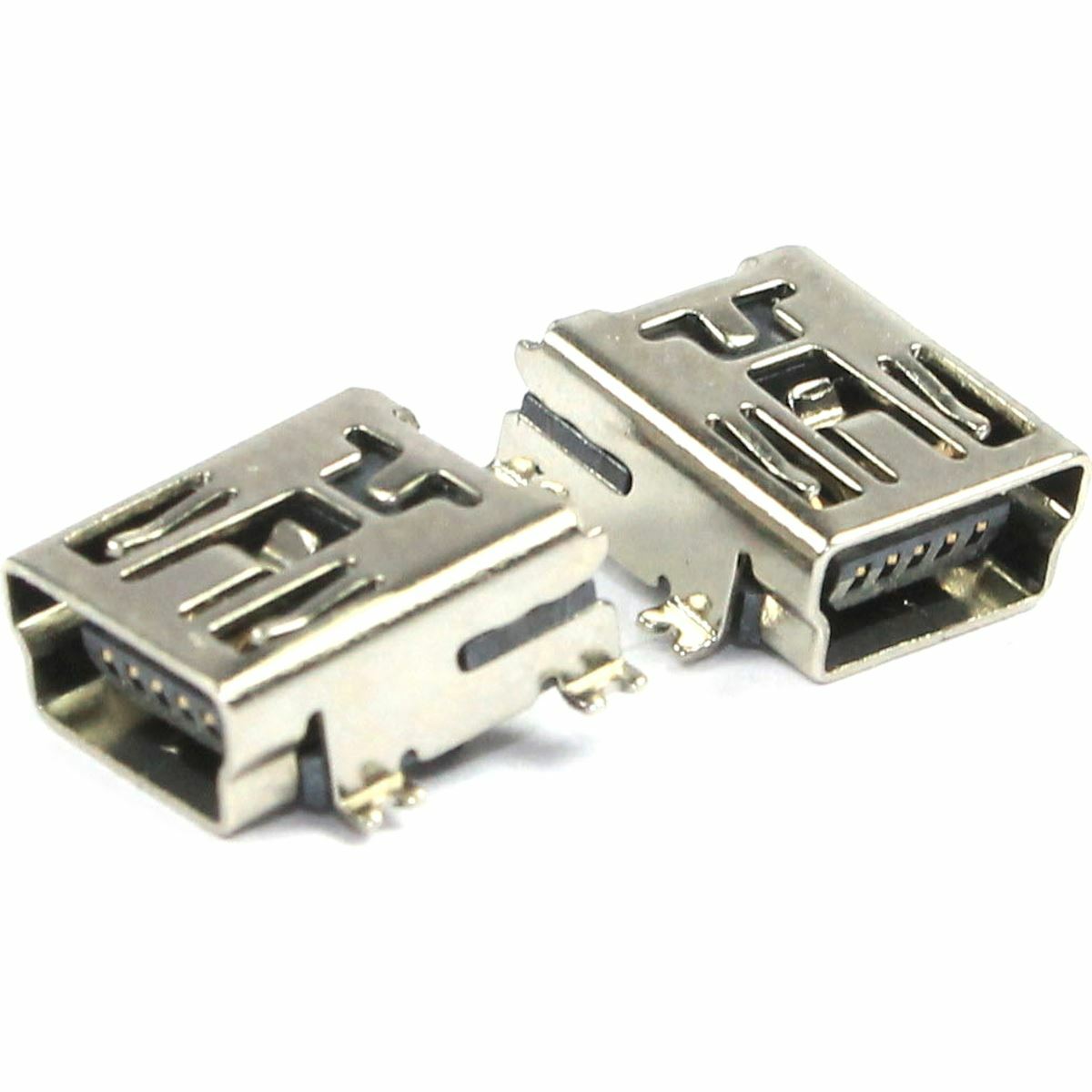 2 x USB Mini SMD Connector Socket Right Angle Type B 2.0 SMT Flux ...