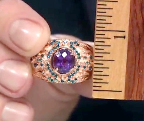 NIB Dallas Prince 2.76ct Amethyst-Blue Diamond-Sapphire Rose Vermeil ...