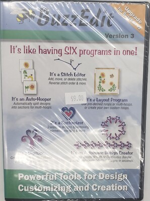 Buzz Tools BuzzEdit upgrade from v2 to v.3 embroidery software | eBay