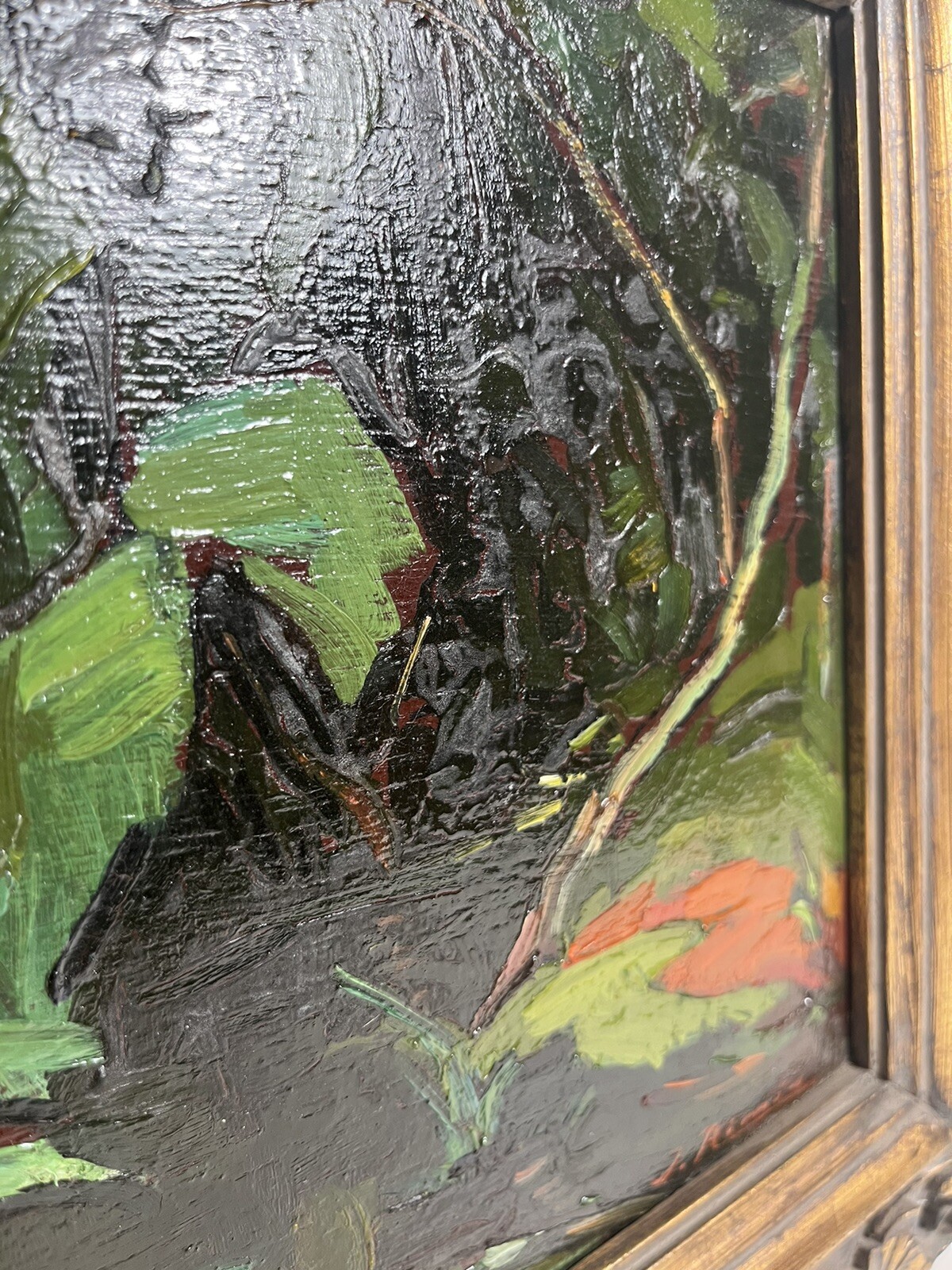 JUAN RIMSA BOLIVIA ABSTRACT EXPRESSIONIST JUNGLE LANDSCAPE ANTIQUE OIL ...