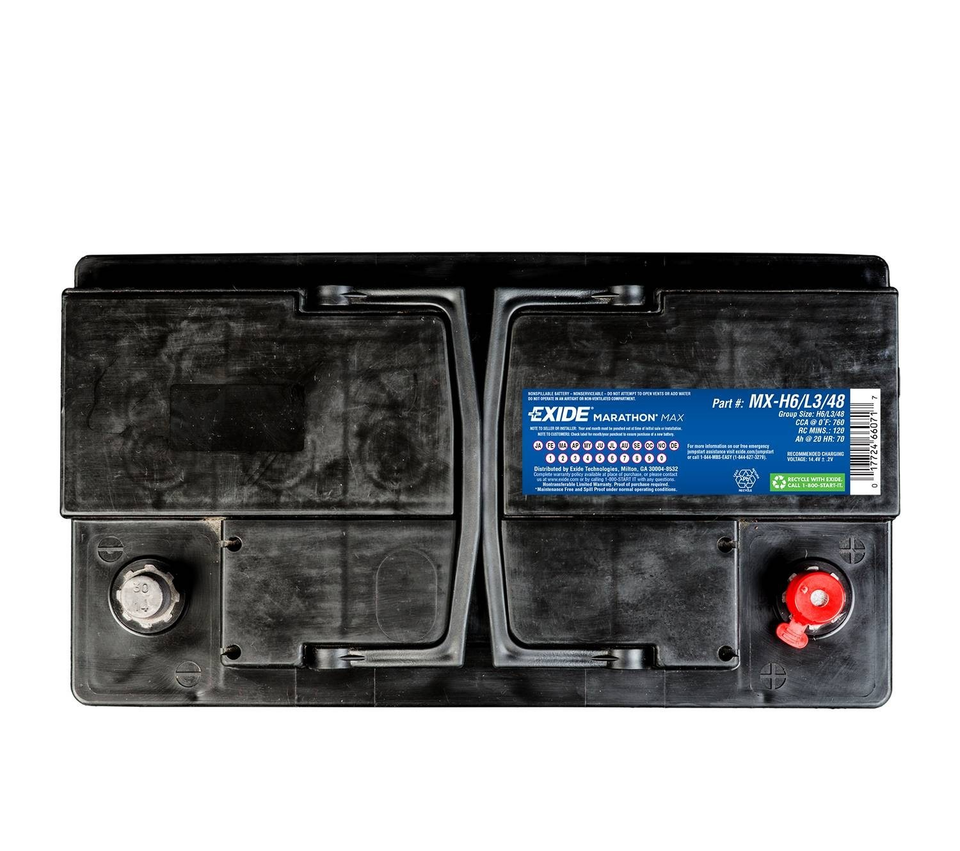 EXIDE MXH6L348 Marathon Max AGM Car Truck Battery BCI Group 48; CCA 760 ...