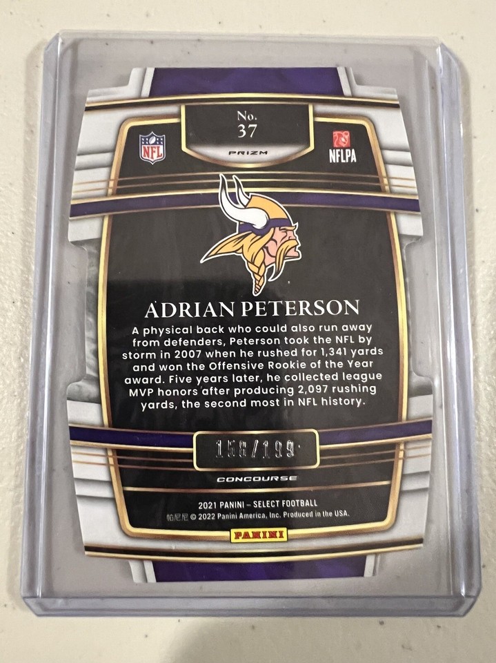 2021 Panini Select Adrian Peterson 37 Bronze Die Cut Prizm /199 | eBay