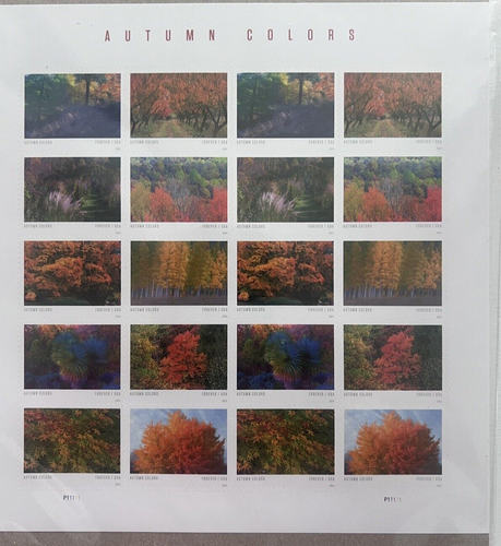 Autumn Colors, USPS Forever Stamps, Full Sheet of 20, Unused | eBay