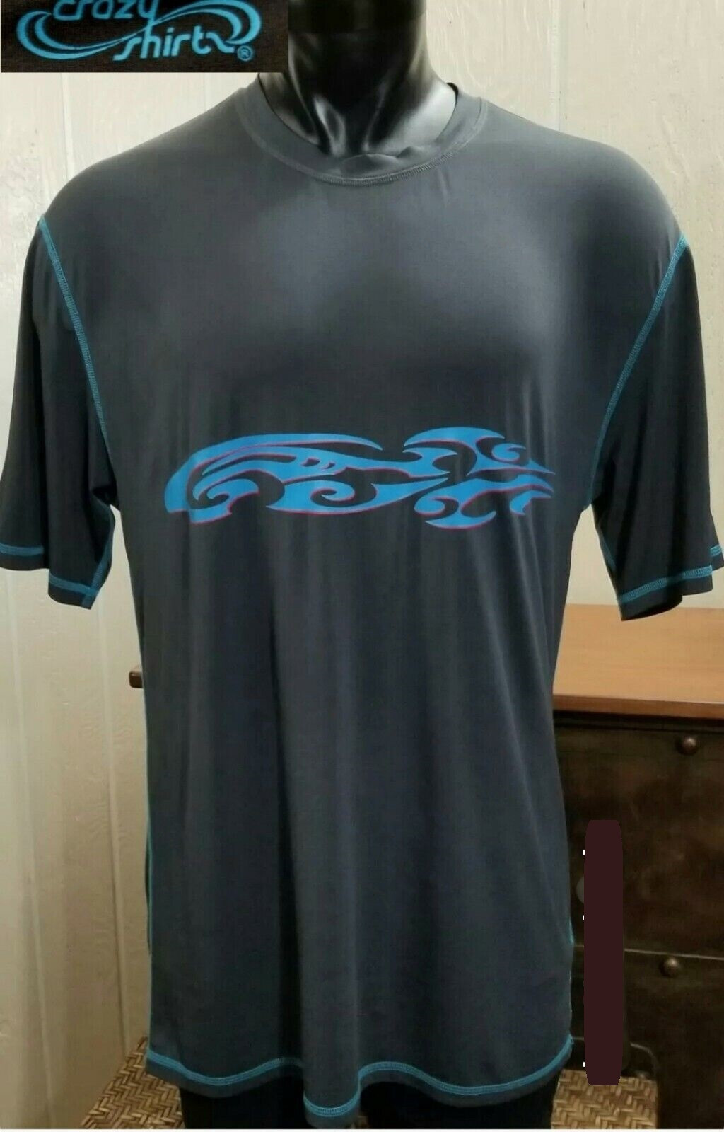 CRAZY SHIRTS Waves Logo UV Hydro Print Surfing S/S Gr… - Gem