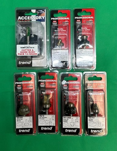 Job lot of TREND 1/4" Shank Router Cutters (7 in Total) | eBay UK