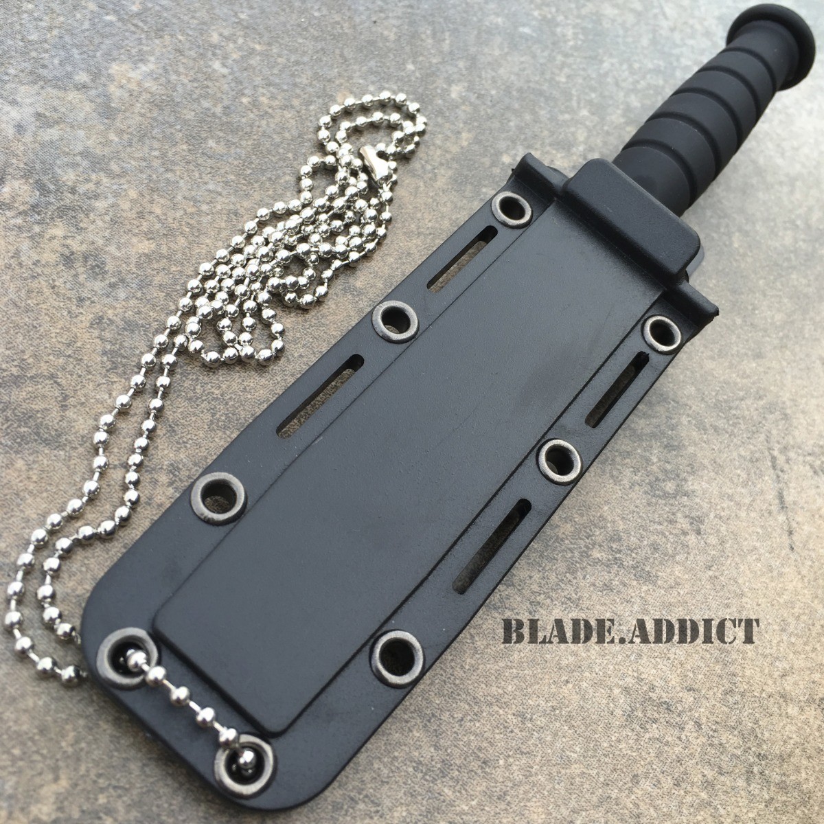 6" MILITARY TACTICAL COMBAT NECK KNIFE w/ SHEATH Survival HUNTING Fixed ...