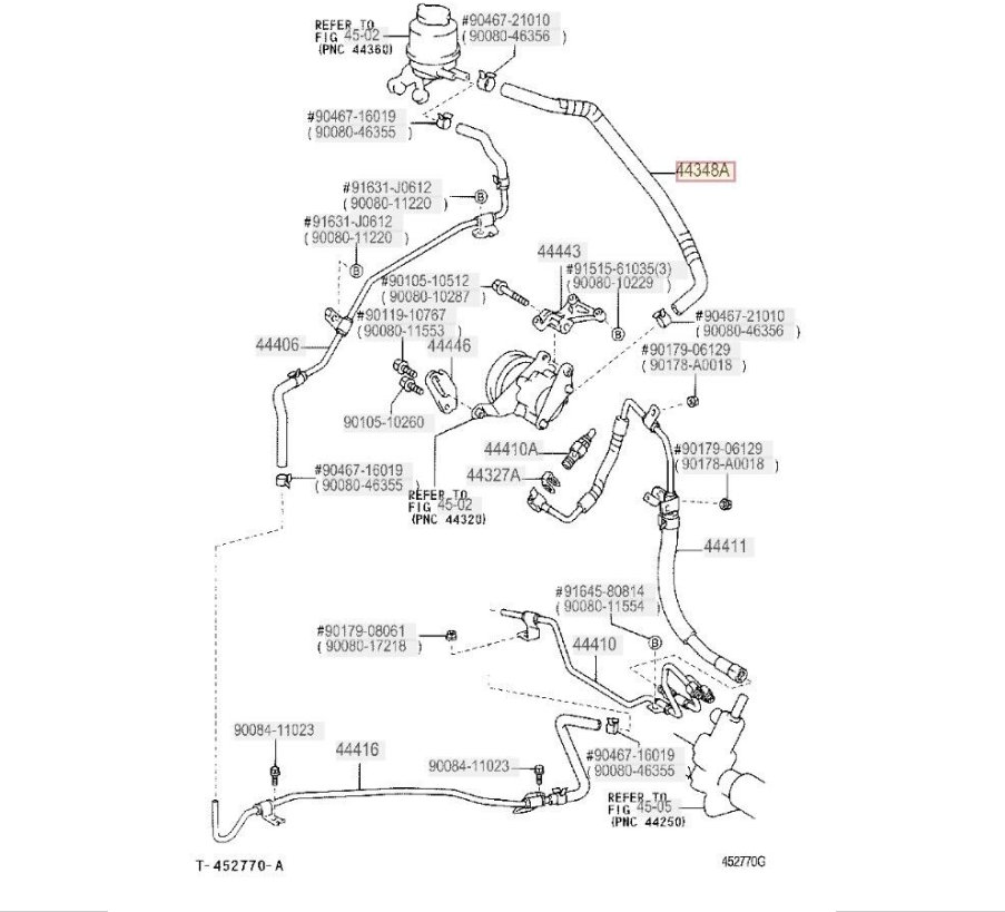 TOYOTA GENUINE Lexus Power Steering Reservoir Line Hose 44348-33180 | eBay