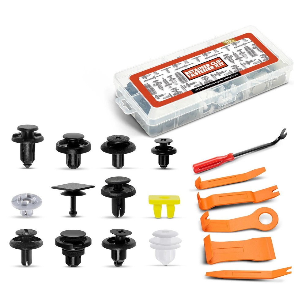 115Pcs 10mm Nylon Bumper Fender Retainer Clips Push-Type for Subaru ...