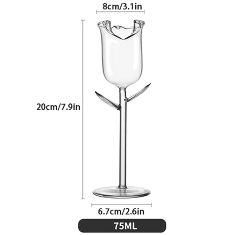 Rose-Shaped Red Wine Glasses Rose Shape Wine Glass 75ml Rose Shaped Red ...