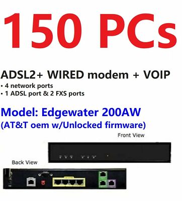 LOT OF 150 Edgewater EdgeMarc 200AW ADSL2+ modem + 4 ports switch ...