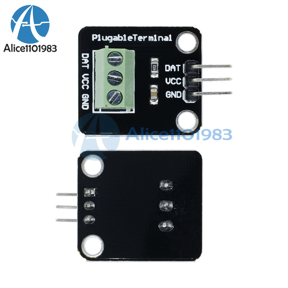 DS18B20 Temperature Sensor Probe WaterProof Plugable Terminal Adapter ...