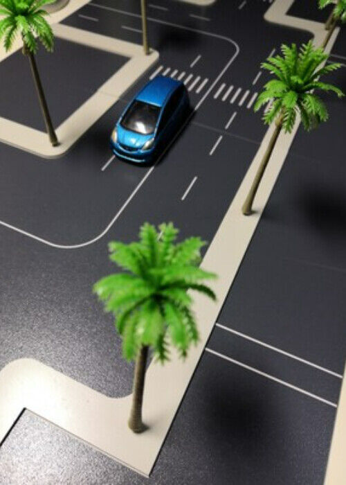 1/144 Diorama City Road Model Crossroad Street View Scene Display Prop ...