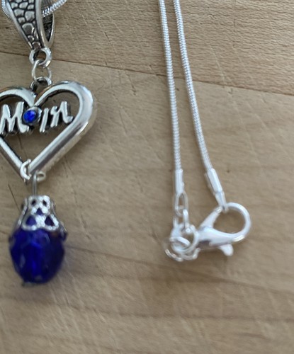 Silver Tone Mom Charm Necklace On 18” Silver Plate Snake Chain For ...