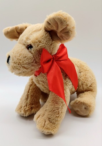 Melissa & Doug Yellow Lab Puppy Dog Plush Stuffed Animal Tan Red Bow ...