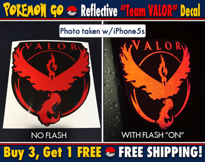 Pokemon Go Team Valor Reflective Red Sticker Decal • FREE SHIPPING | eBay
