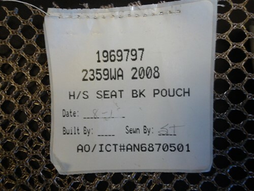 TROPHY 2359 WA (2008) H/S BACK SEAT POUCH STORAGE NET PAIR (2) 1969797 ...