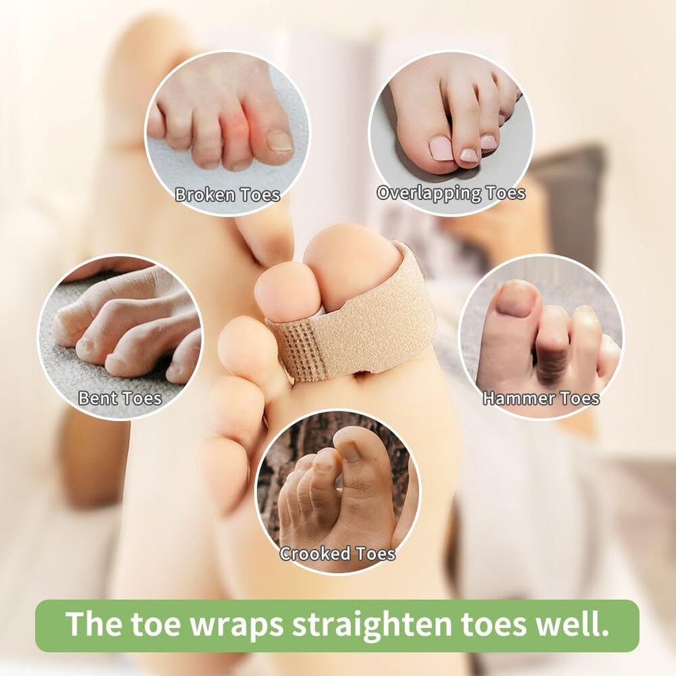 8× Hammer Toe Splints Broken Toe Wraps Hammer Toe Straightener Toe ...