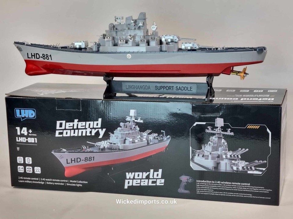 RC Speed Destroyer Battle Ship Boat - 2.4G Dual Motors Remote Control ...