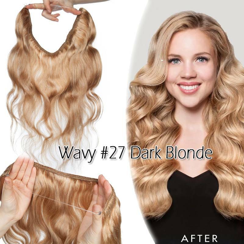 Secret Wire In 100% REAL Human Hair Extensions Hidden 120G Wrap On Band ...