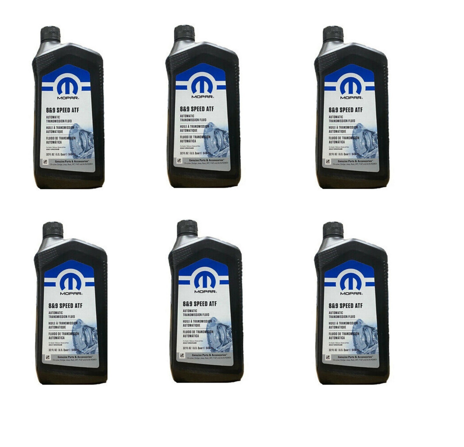 6x Mopar 68218925AB Transmission Fluid; MOPAR 8 and 9 speed ATF (6pack ...