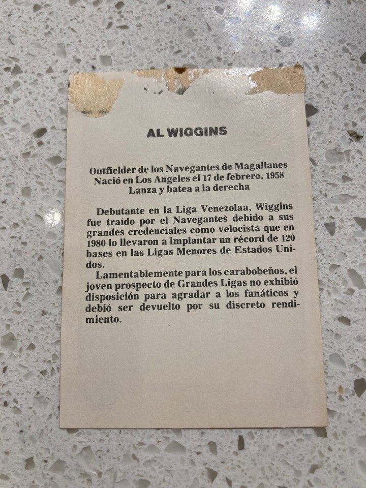 1981-82 Venezuelan Winter League Sticker Al Wiggins Valencia #152 | eBay