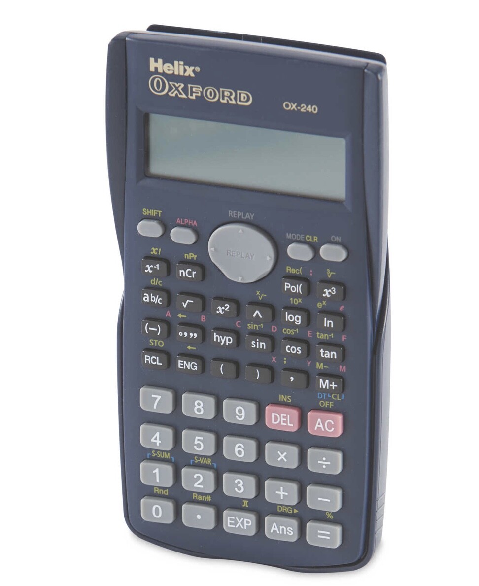 Helix Oxford Scientific Calculator With Cover 240 Functions 2 Line ...