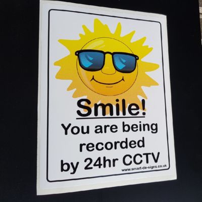 Smile you are being recorded on cctv sign rigid warning polite notice ...