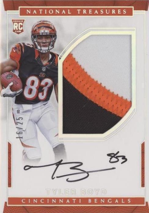 2016 Panini National Treasures - RPS Rookie Patch Autograph Tyler Boyd ...