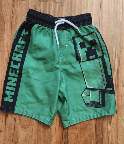 Minecraft Swim Trunks, Swimsuit, Shorts, Boys Size 5, Tie & Elastic ...