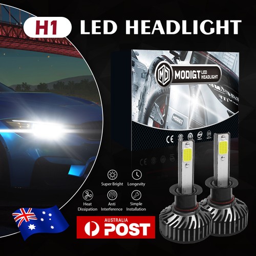 2Pcs H1 LED Headlight Bulbs Kit Hi/Lo Beam 72W Driving Light DRL Lamp ...