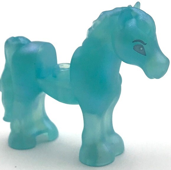 Lego New Satin Trans-Light Blue Horse w/ 1 x 1 Cutout Metallic Light ...