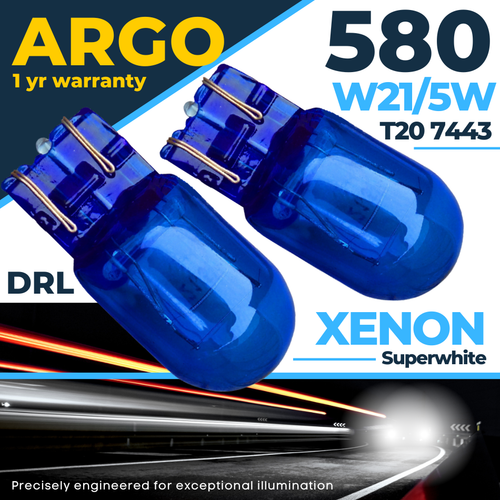 580 T20 7443 Side Light DRL White Bulbs Dual Filament W21/5w Super Hid ...