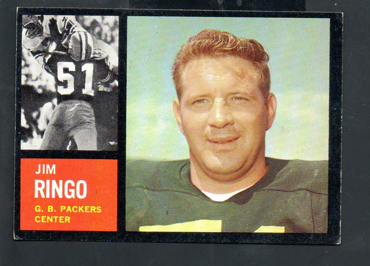 1962 Topps Football Card #68 Jim Ringo-Green Bay Packers Ex Mint Grade ...