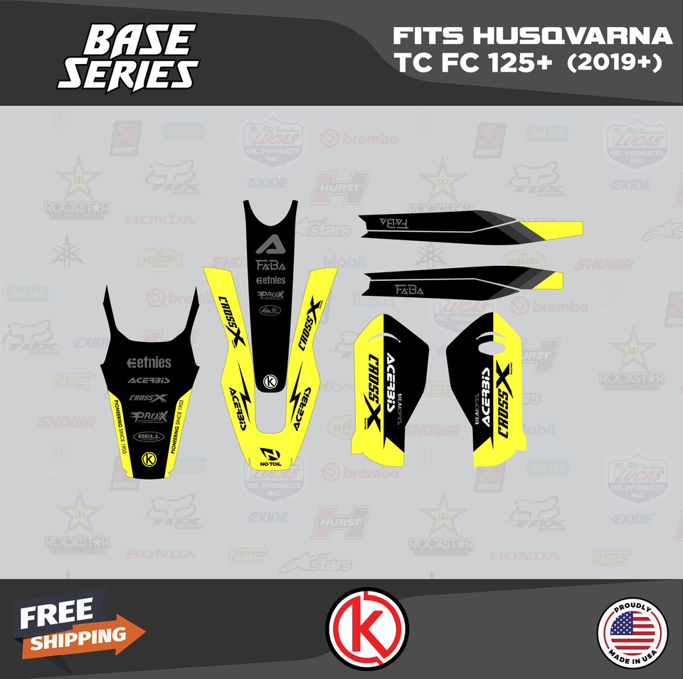 Graphics Kit for Husqvarna TC125 TC250 FC250 FC350 FC450 2019-2022 Base ...