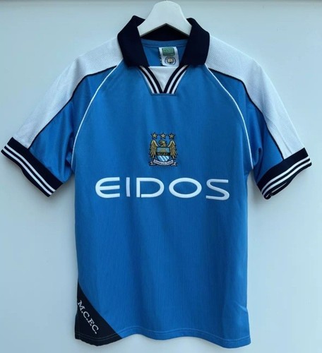 Manchester City 2000/01 Retro Football Shirt Score Draw Eidos Mens ...