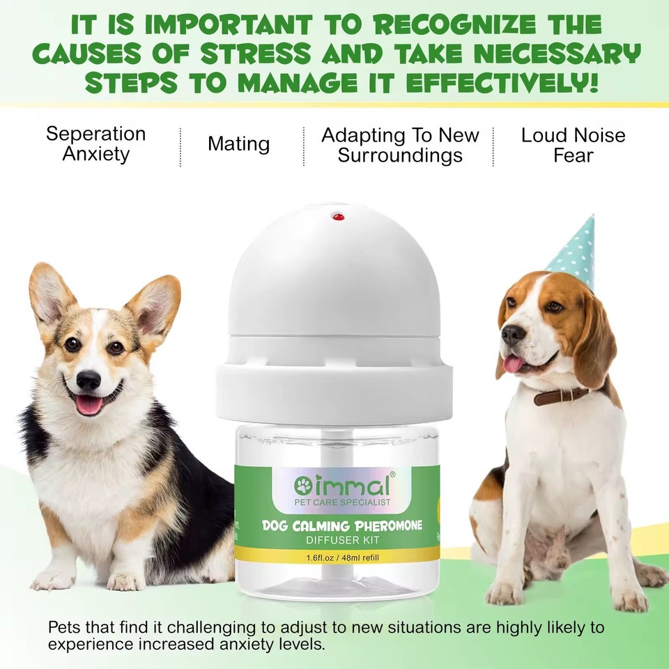 DOG CALMING DIFFUSER PLUG IN & REFILL HELPS STRESS ANXIETY BARKING CALM ...