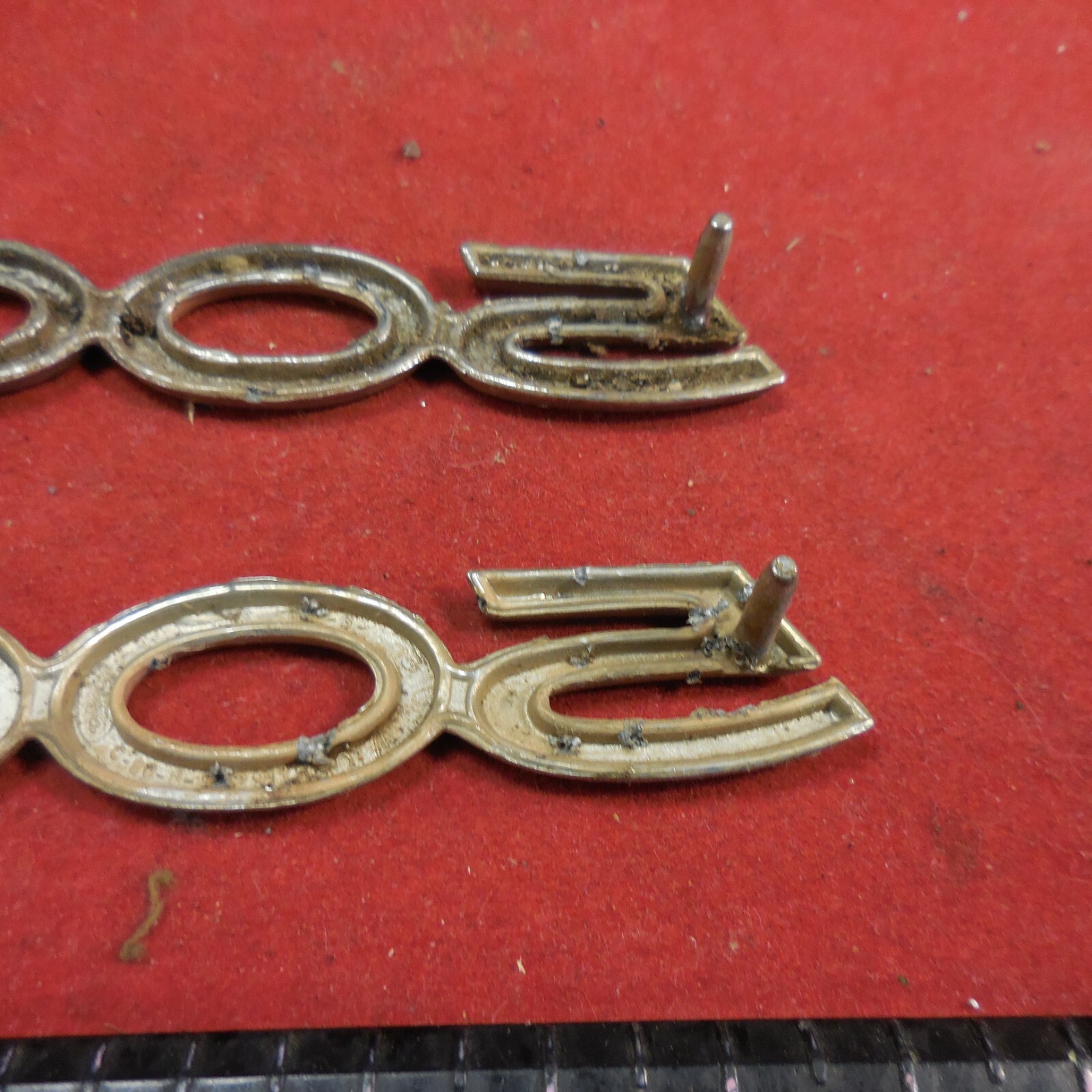 TWO Ford 500 "500" Emblem Badge metal script Vintage Automobile Car ...