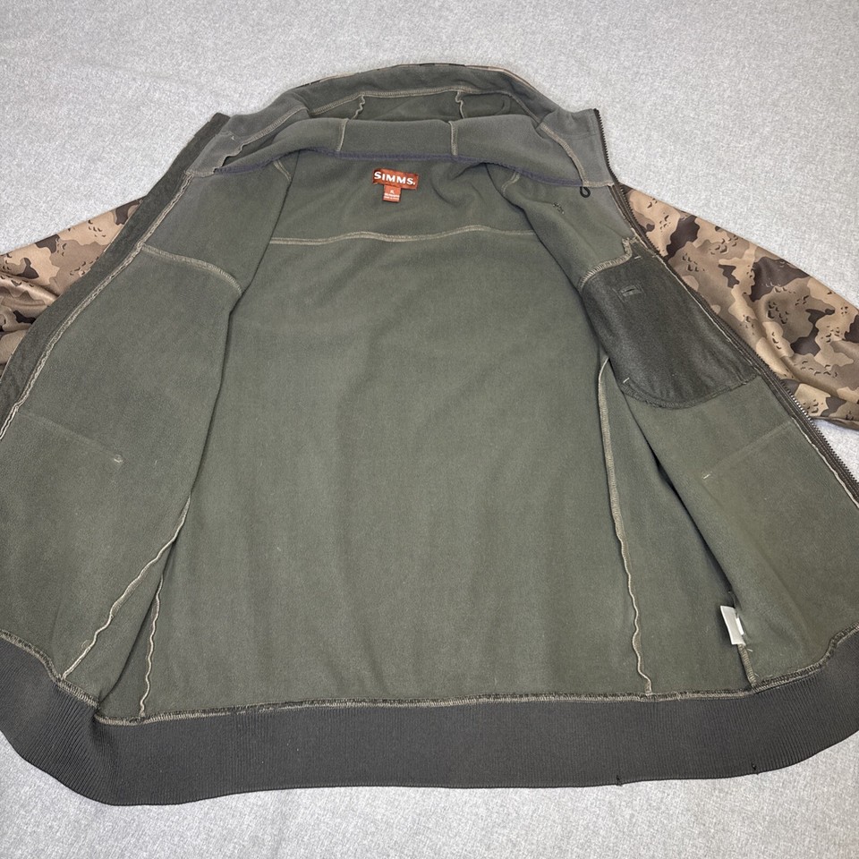 Simms Men’s Rogue Softshell Fleece Hoody Camo Zip Up Jacket Size XL ...
