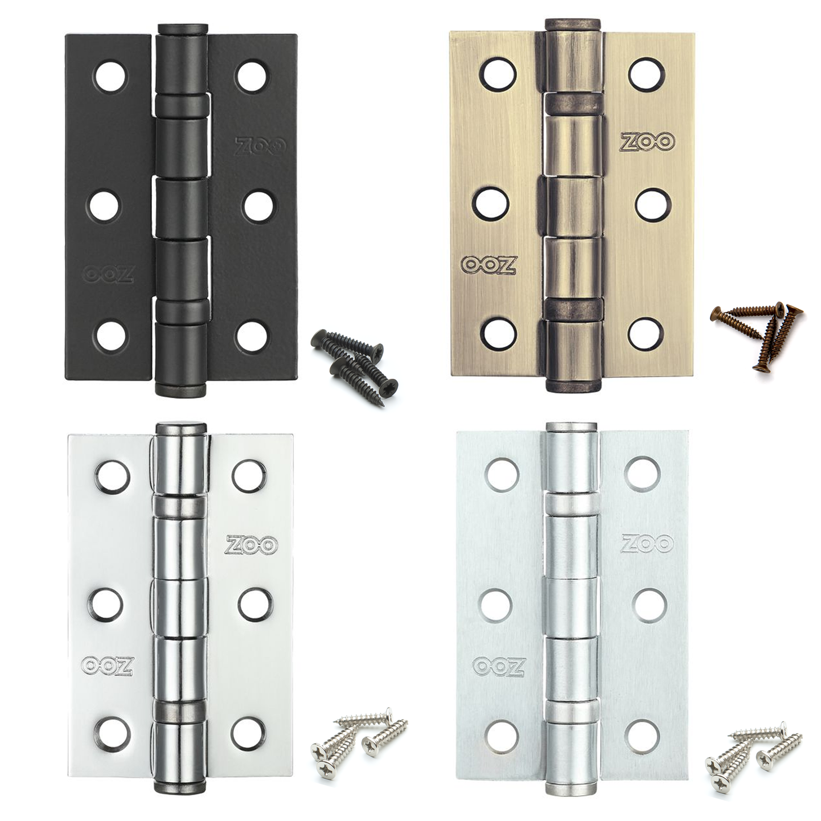 Internal Door Hinges 3 Inch / 76mm Pair Of Zoo Ball Bearing + Screws | eBay