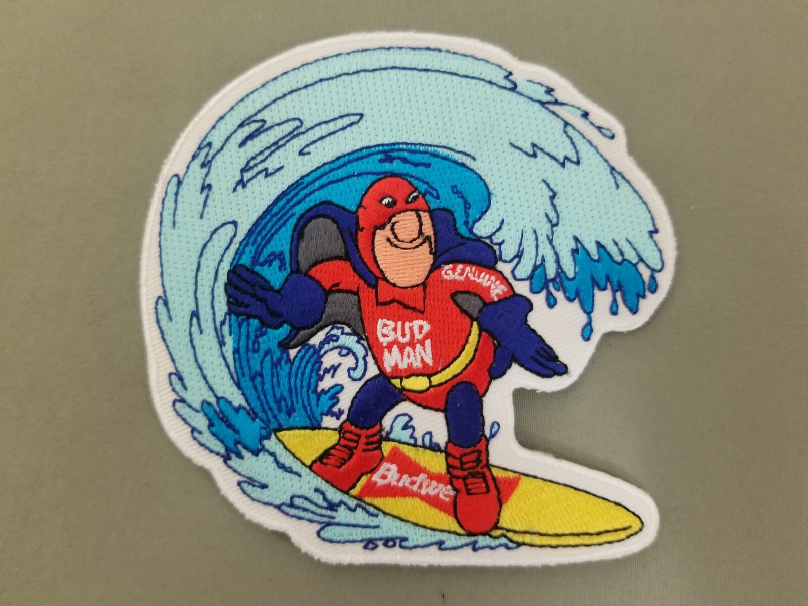 Budman Surfing Budweiser Embroidered patch | eBay
